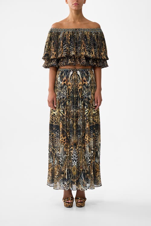 CAMILLA Printed Pleated Midi Skirt